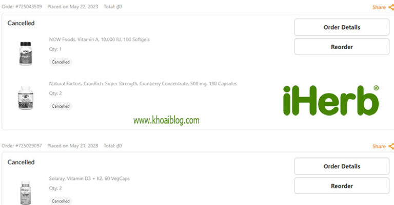 Vì sao iHerb hủy đơn hàng của bạn - Khoai Blog