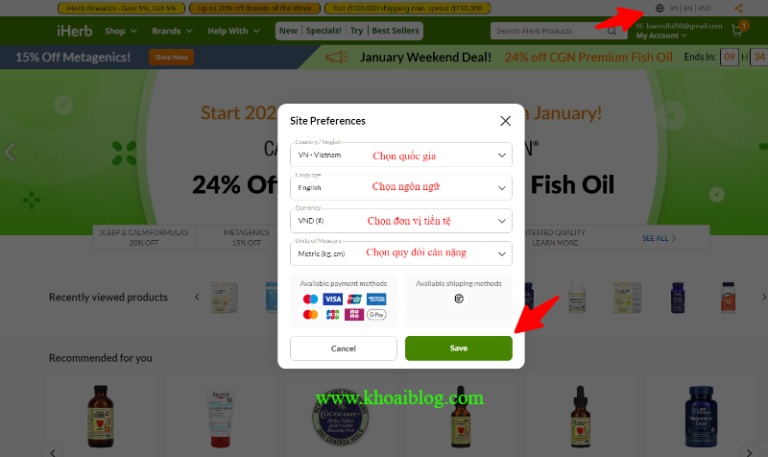 Hướng dẫn cách mua hàng iHerb mới nhất năm 2024 - Khoai Blog